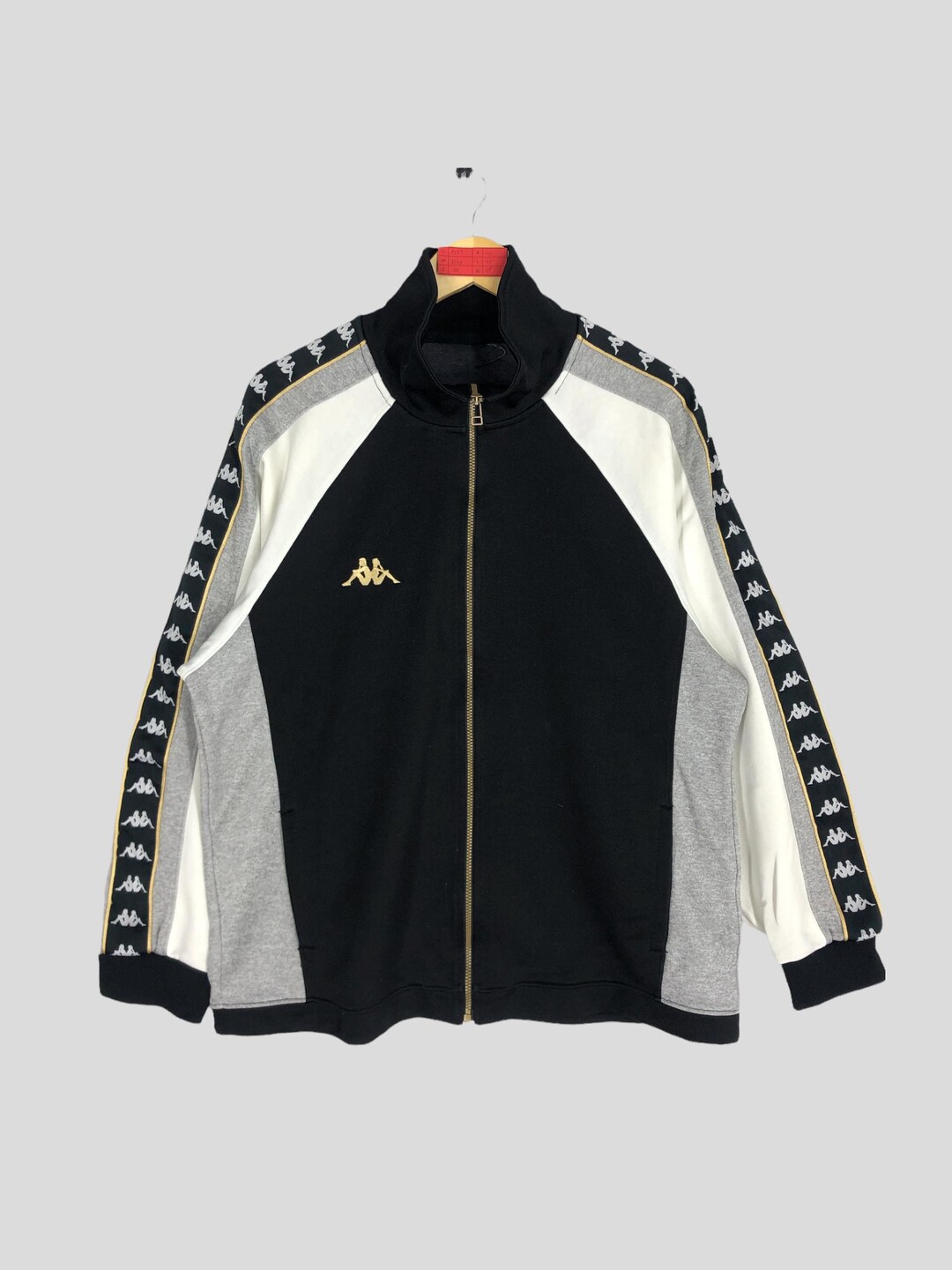 Vintage Kappa Sport Track Jacket XL, Black Side Tape Windstopper - Etsy