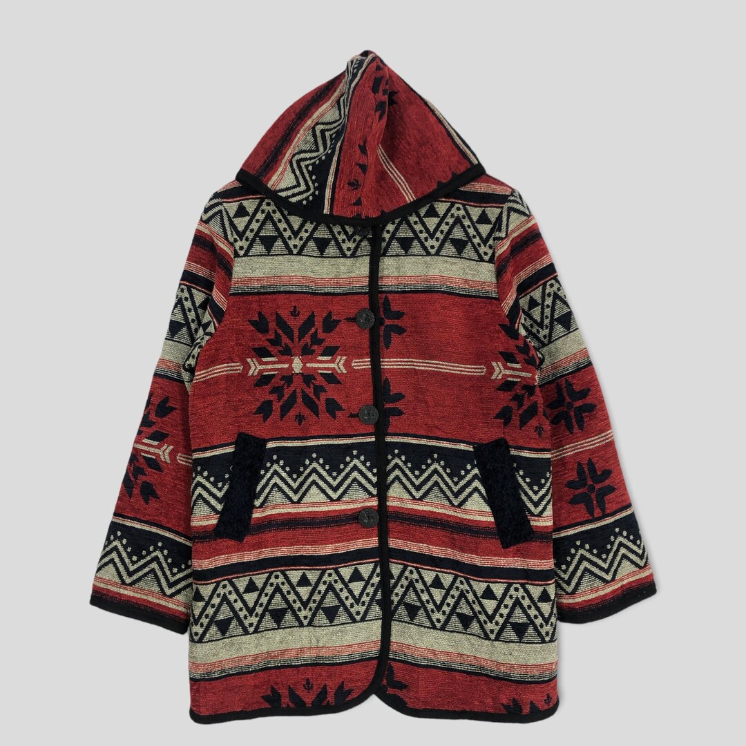 Vintage Unbrand Native Navajo Tribe Button Down With Hoodie Navajo ...