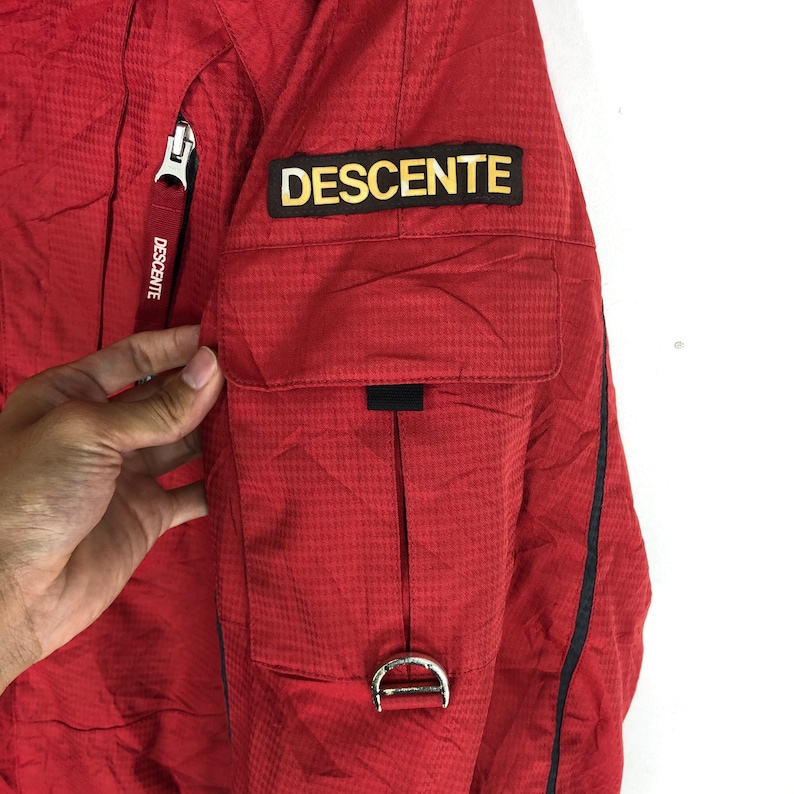 Vintage Descente Ski Wear Hoodie Jacket Descente Skiing Cold Weather Snow Gear Bomber Red ...