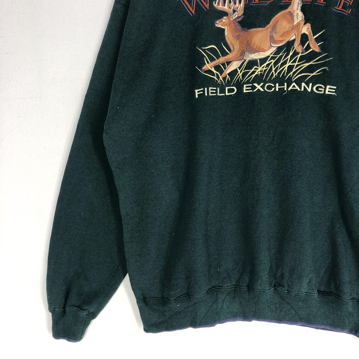Vintage 90s North America Wildlife Deer Big Image Sweatshirt Deer ...