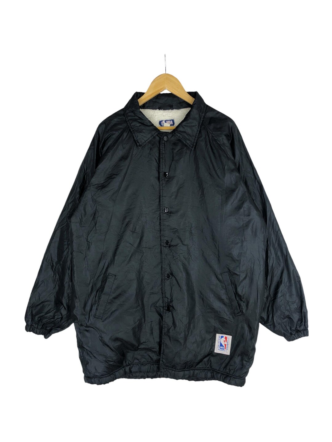 Vintage NBA Coach Jacket Medium Black NBA Button Windbreaker Jacket Nba ...