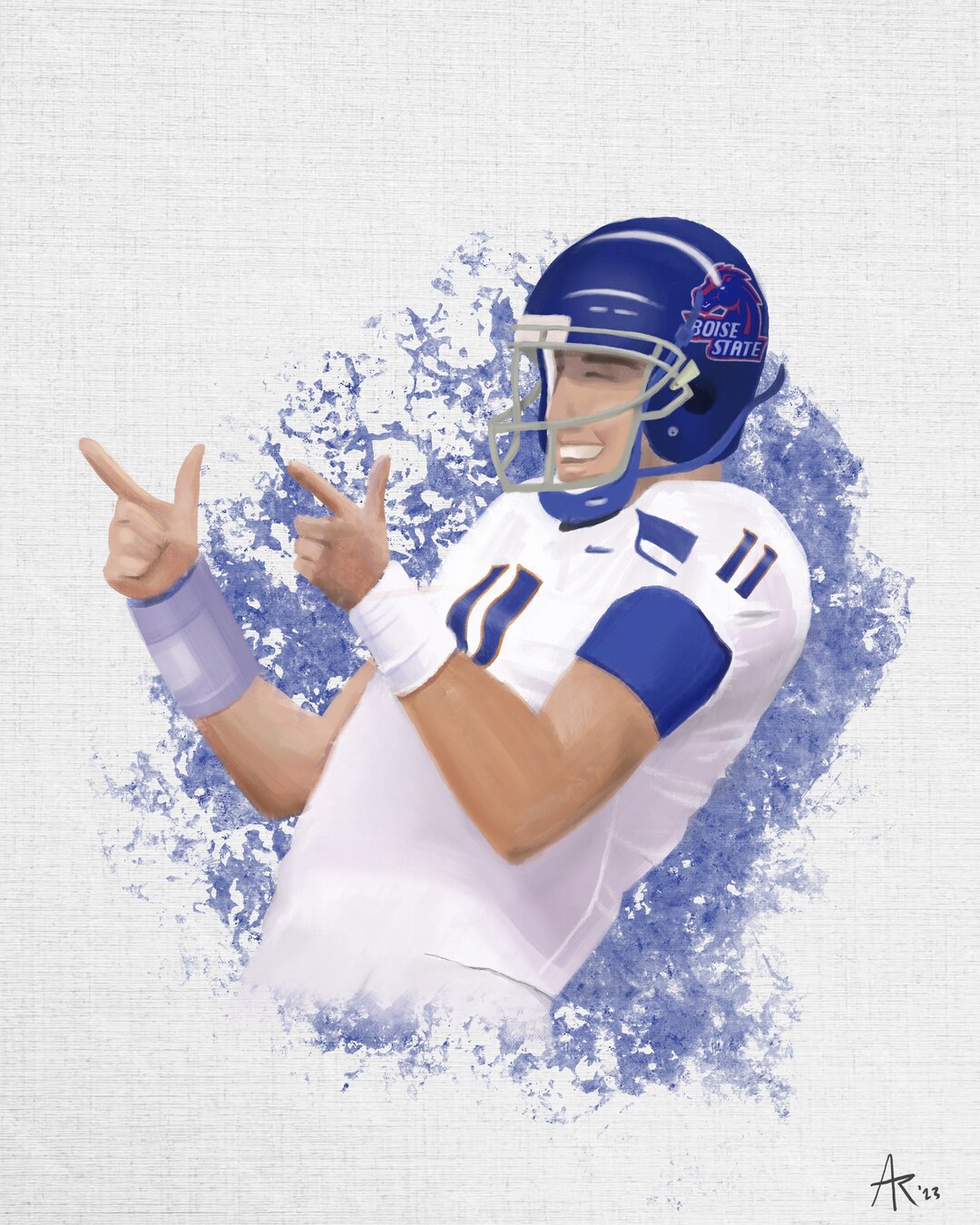 Boise State QB Finger Guns Kellen Moore Print - Etsy