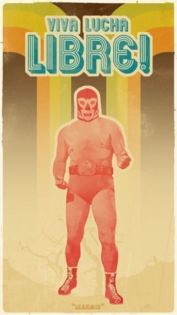 Vintage Lucha Libre Poster
