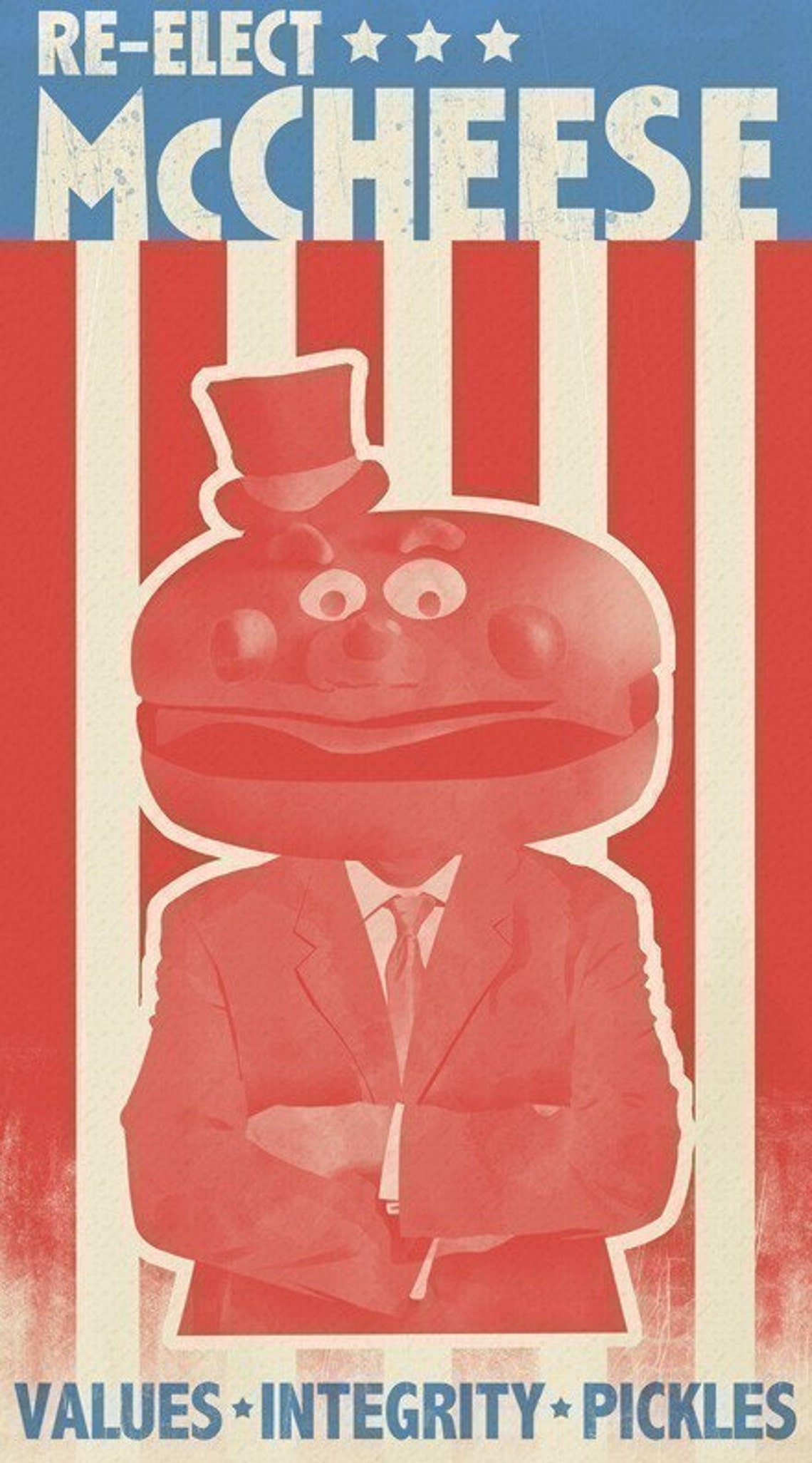 Re-elect Mccheese Campaign Poster - Etsy
