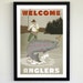 Welcome Anglers Vintage Style Fishing Poster - Etsy Norway