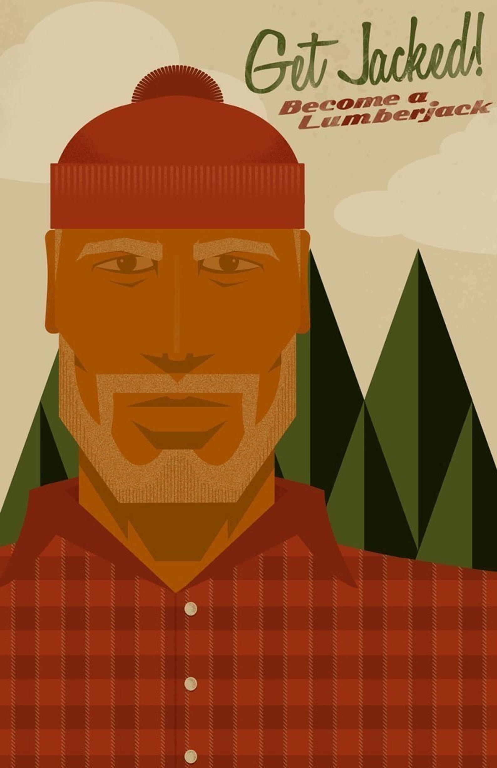 Get Jacked--retro Lumberjack Poster - Etsy