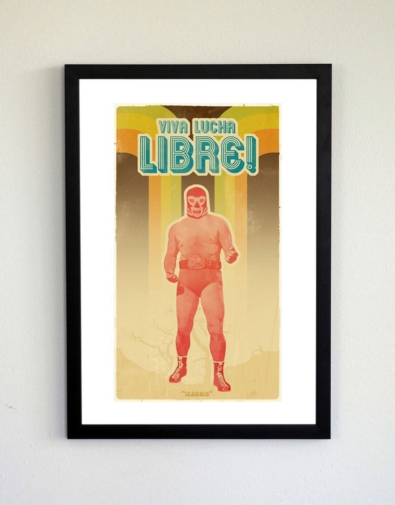 Viva Lucha Libre Retro-modern Poster Print - Etsy