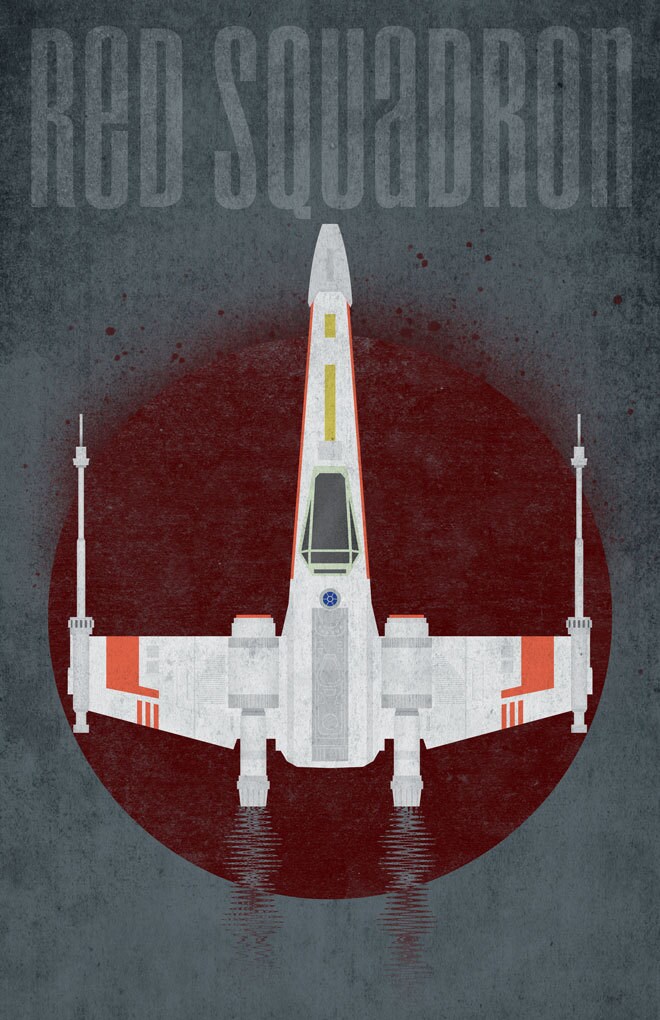Red Squadron Star Wars X-wing Poster - Etsy