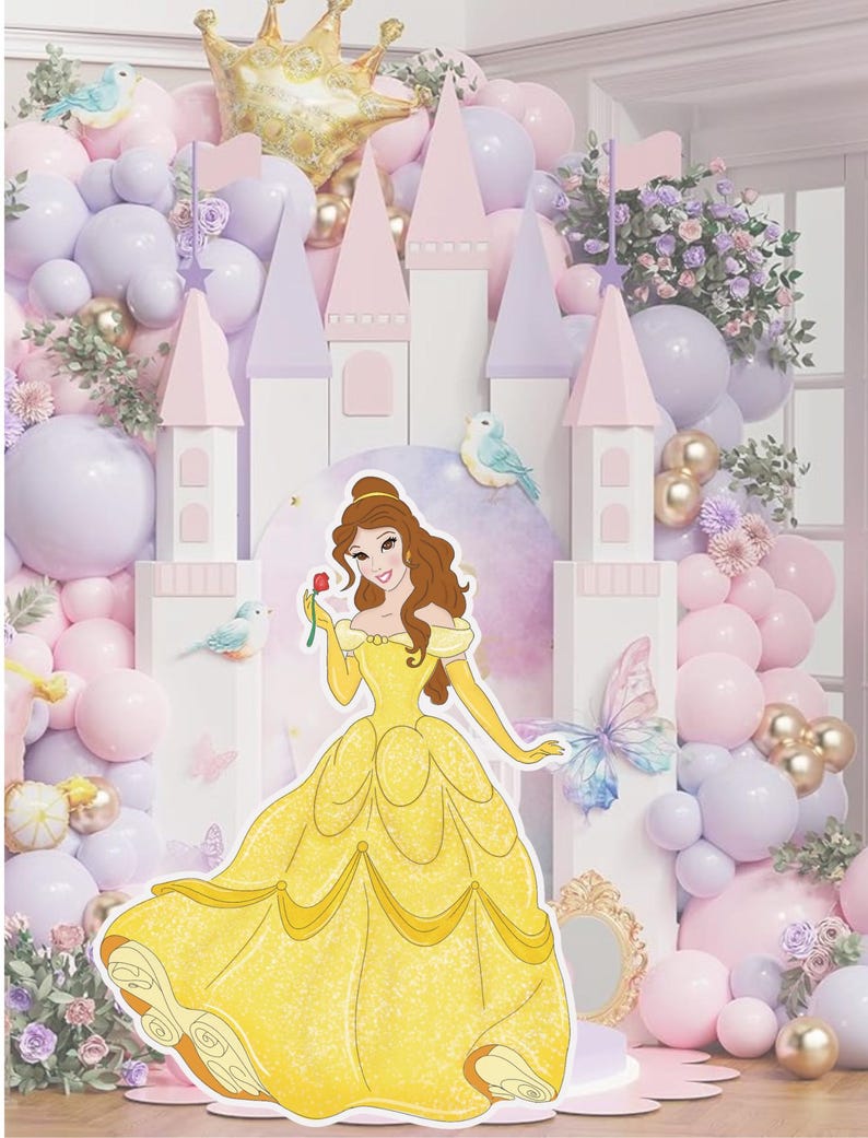 Princess Belle PNG: Beauty and the Beast Birthday Party Decor (digital ...