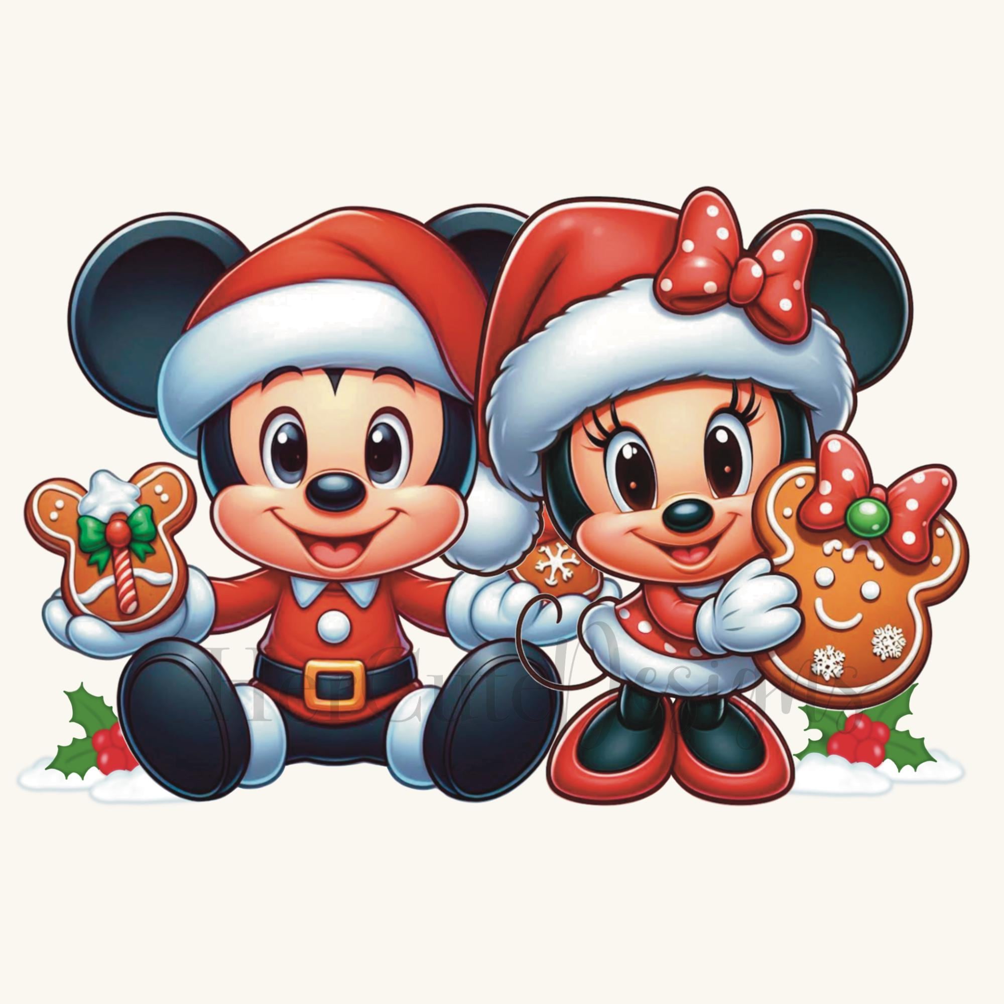 Cute Christmas Minnie & Mickey PNG | Gingerbread Cookies | Santa Suit ...