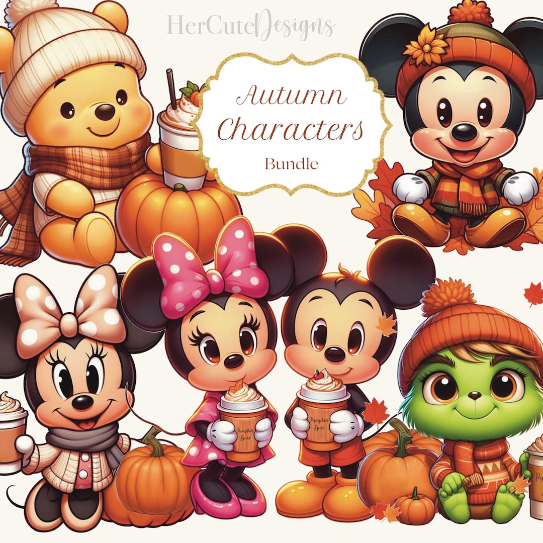 Cute Autumn Characters Bundle PNG | Pumpkin Spice Latte | Fall Vibes ...