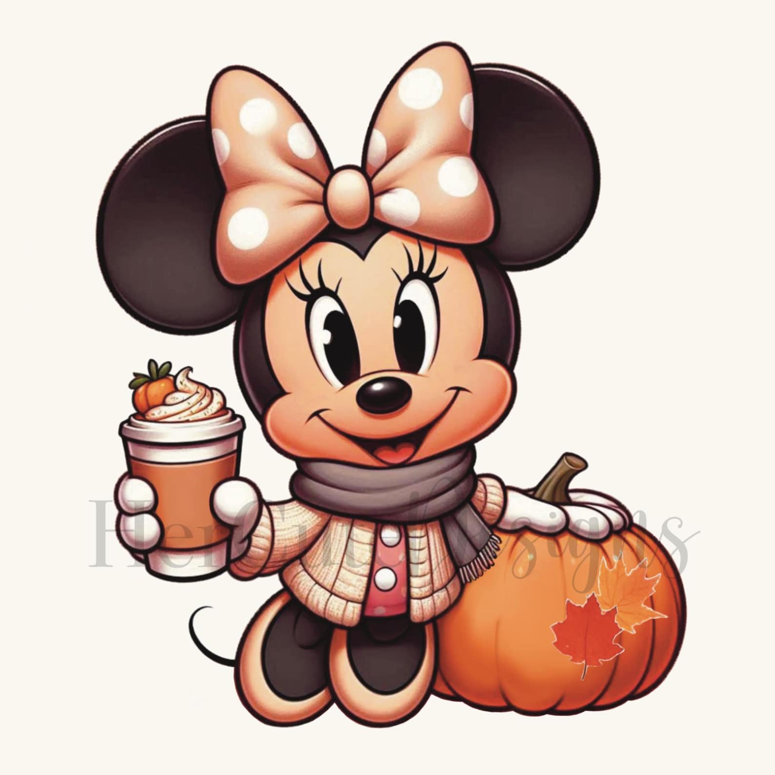 Autumn Minnie PNG | Pumpkin Spice Latte | Fall Vibes | Mouse | Autumn ...