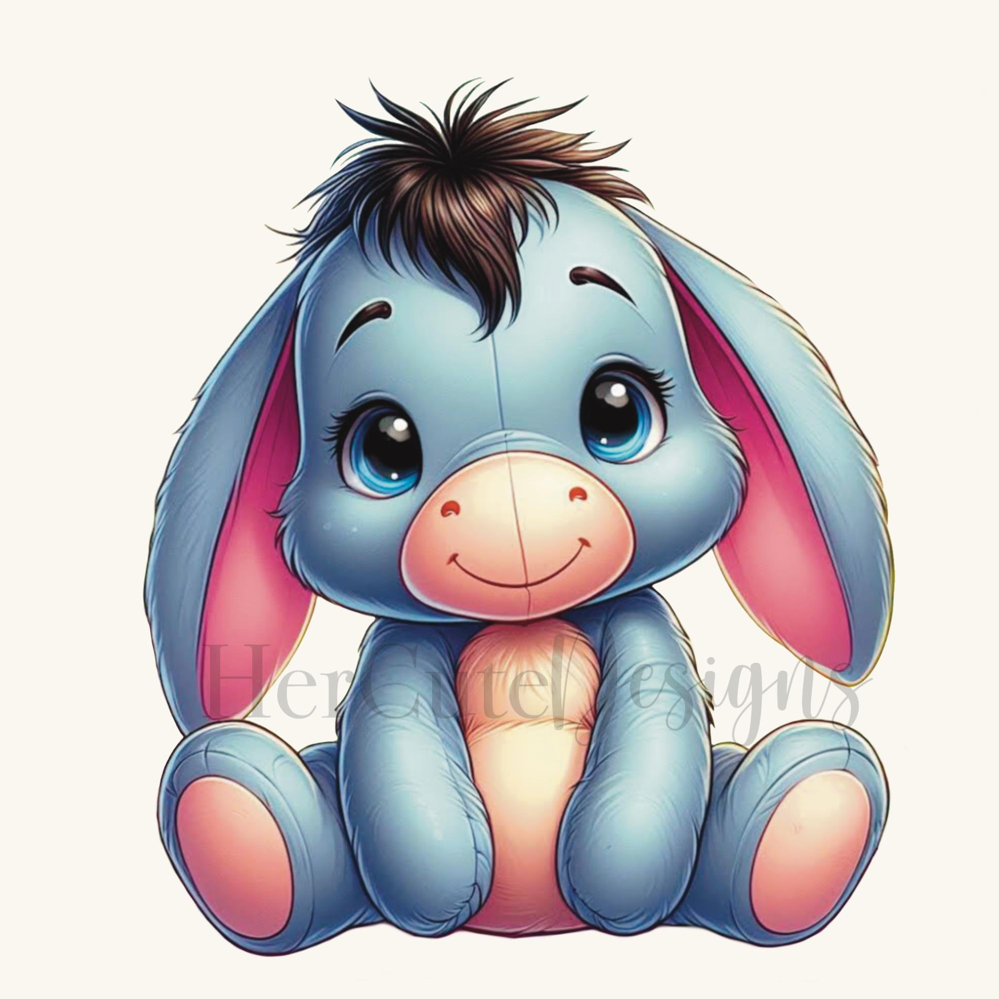 Cute Baby Eeyore PNG | Hundred Acre Wood | Baby Donkey | Winnie ...