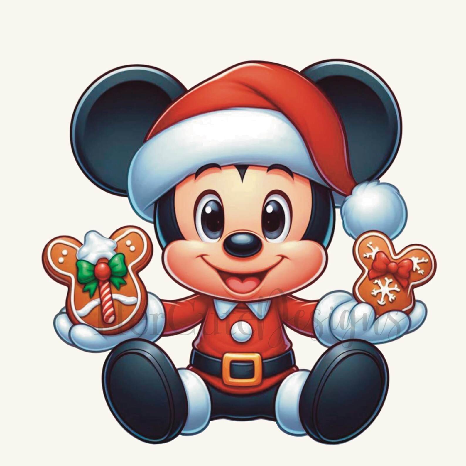 Cute Christmas Mickey PNG | Gingerbread Cookies| Baby Mouse | Santa Hat ...
