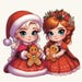 Christmas Princess Elsa and Anna PNG Gingerbread Cookie Santa Hat ...