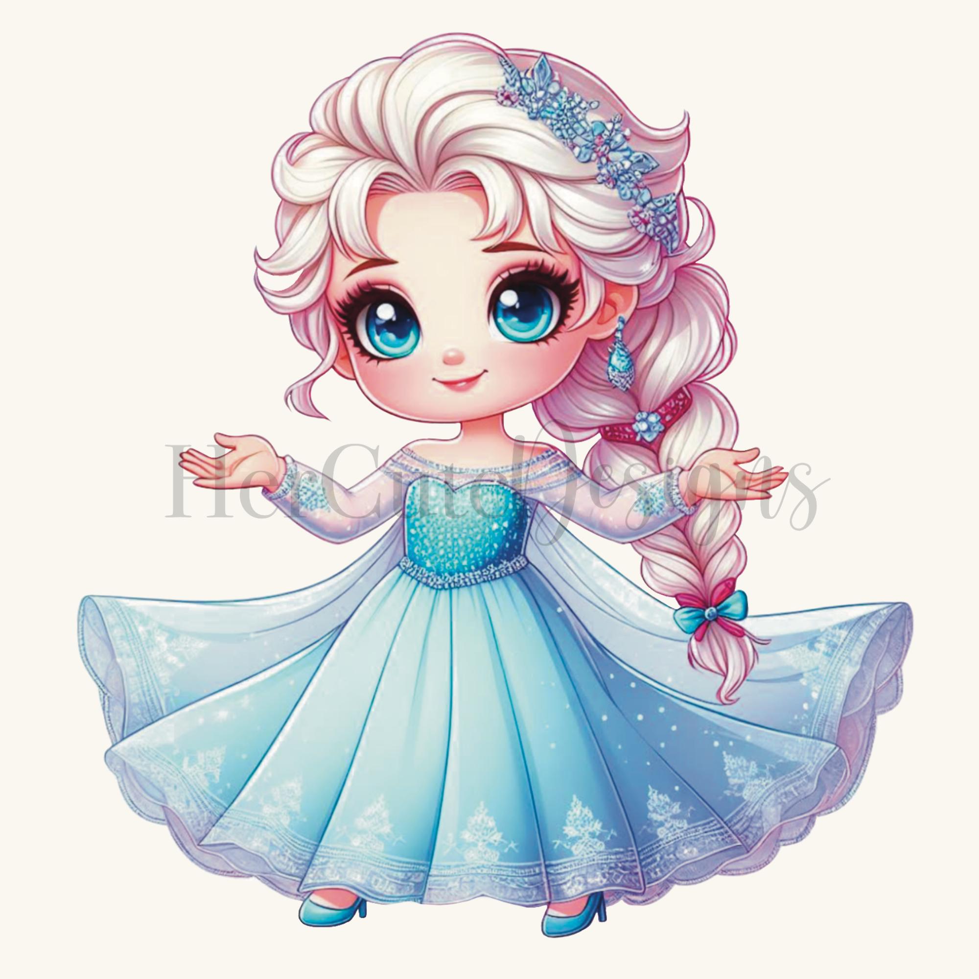 Cute Little Frozen Princess PNG | Baby Princess| Elsa | Digital Image ...