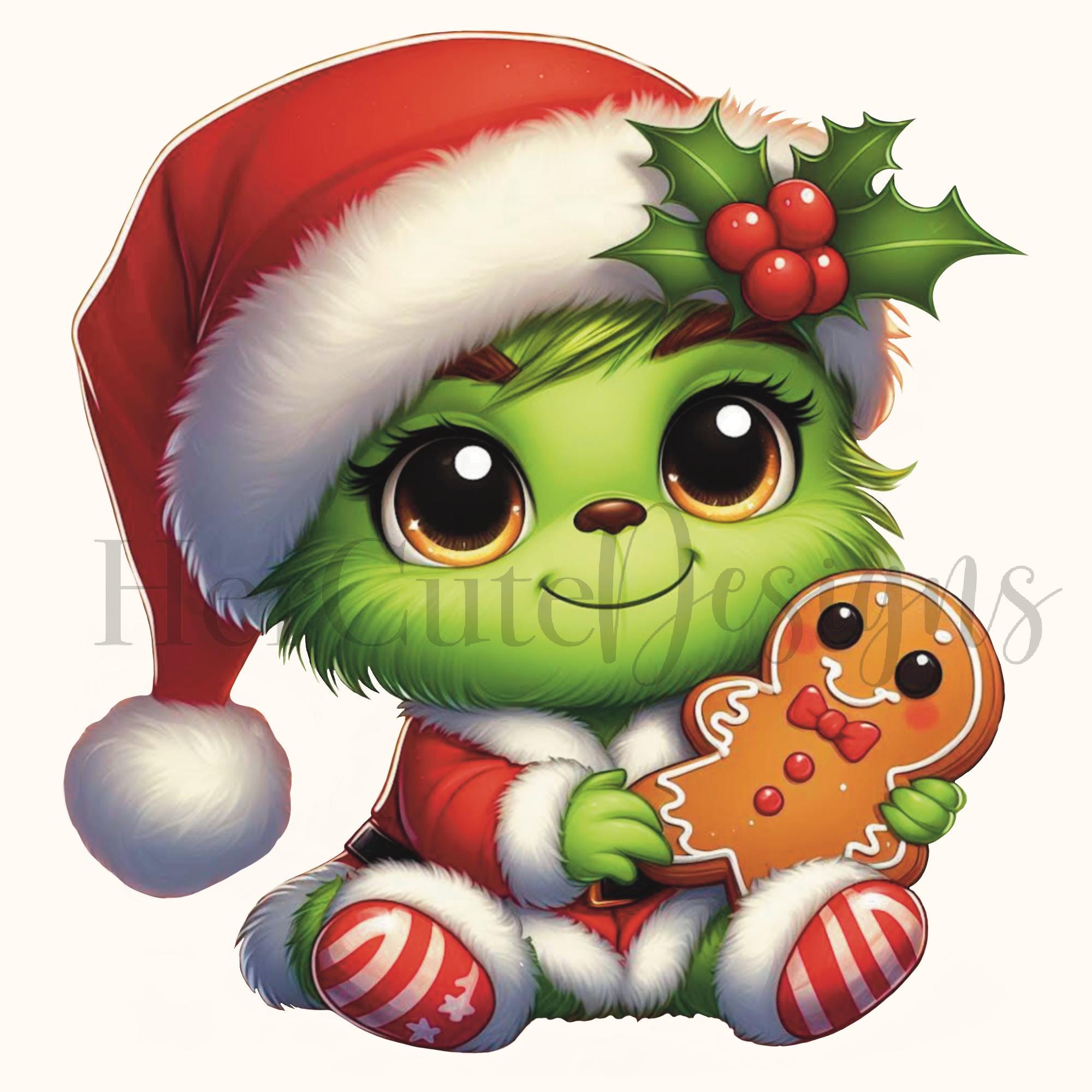 Cute Baby Green Character #2 PNG | Christmas | Green Grinc ...