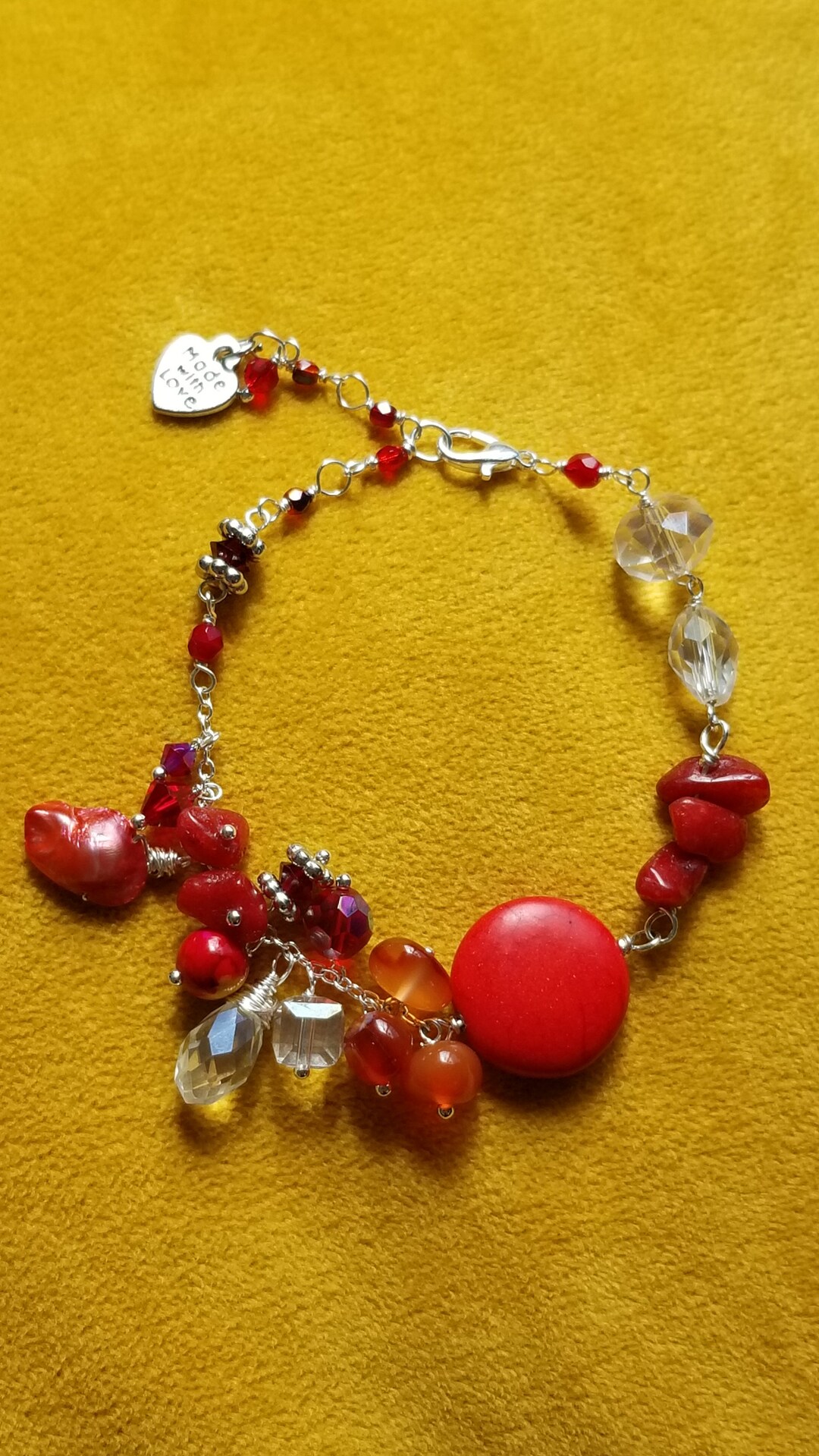 Shade of Red Collection, Handmade Bracelet. Made With Natural Stones ...