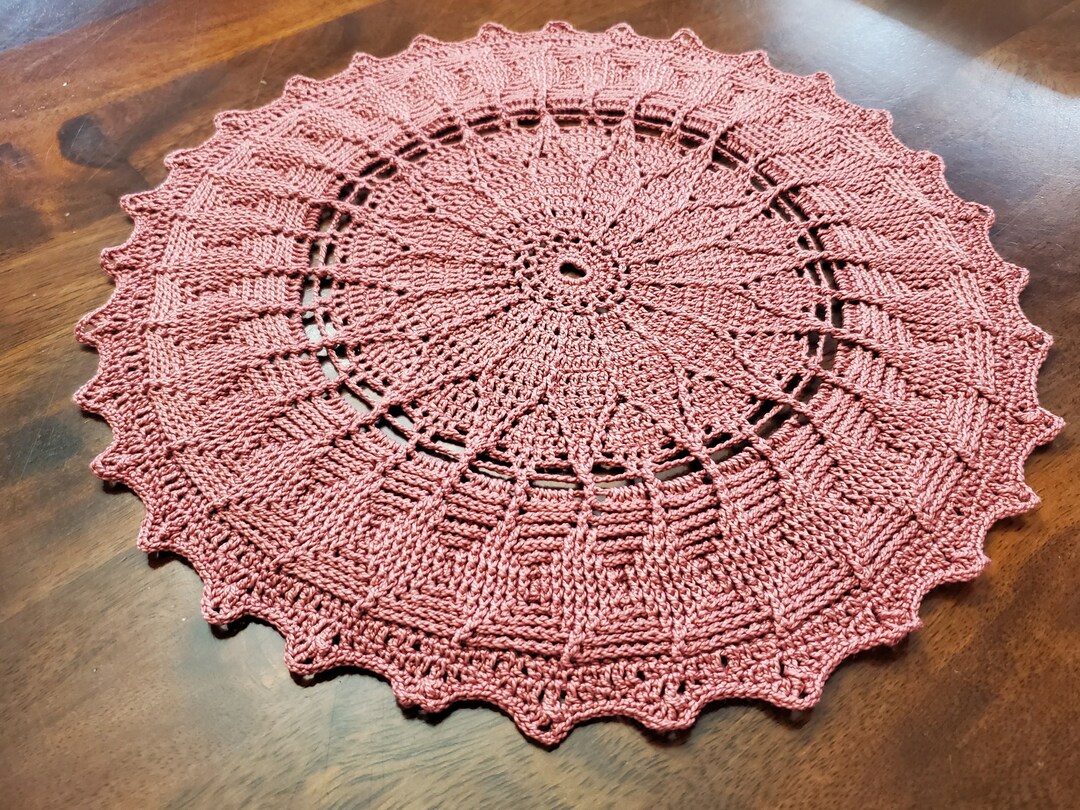 Hand Crocheted Doily, 12 Inches Round, Rose Textured Doily - Etsy