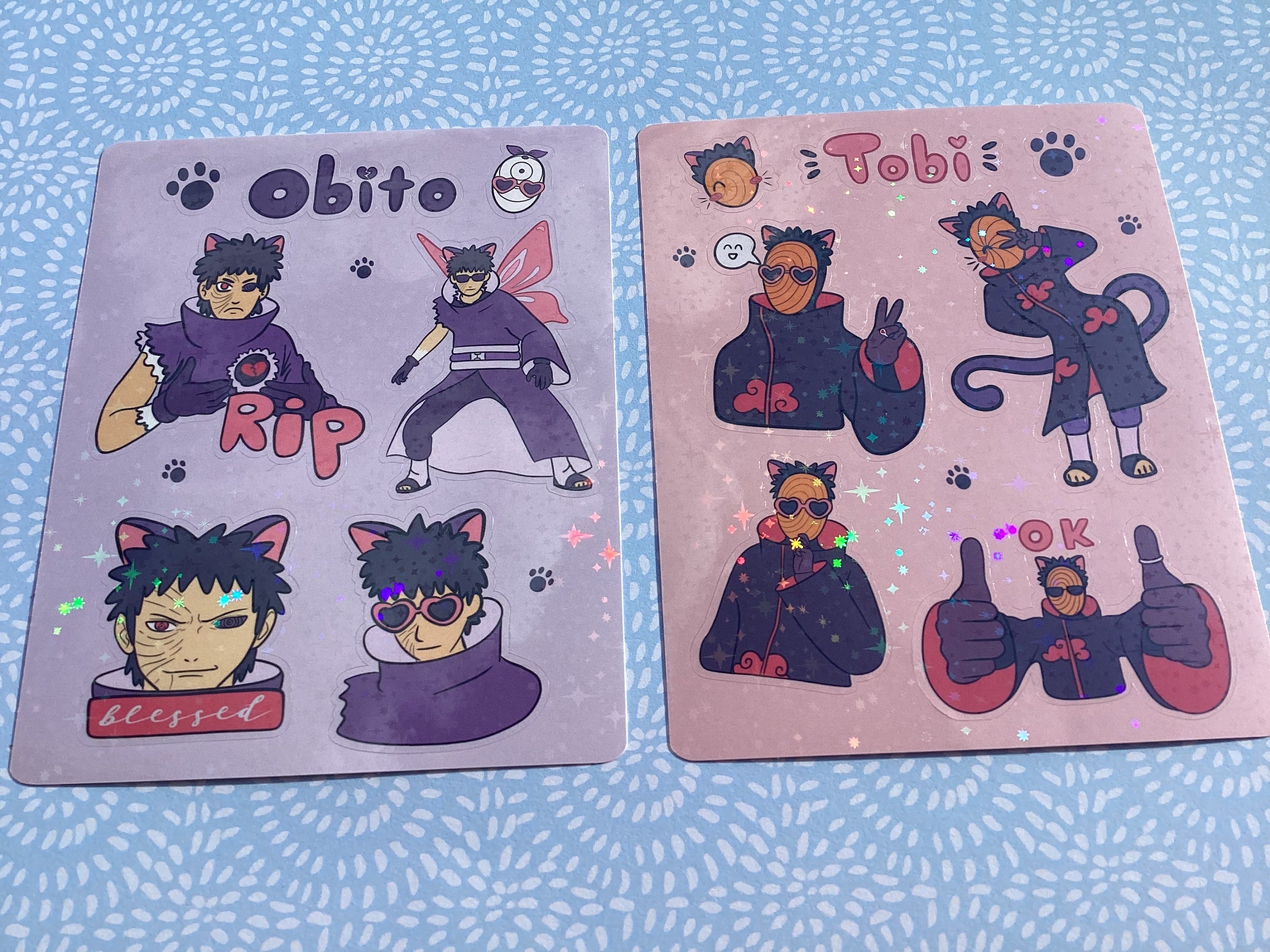 Obito & Tobi Cat Sticker Sheets - Etsy