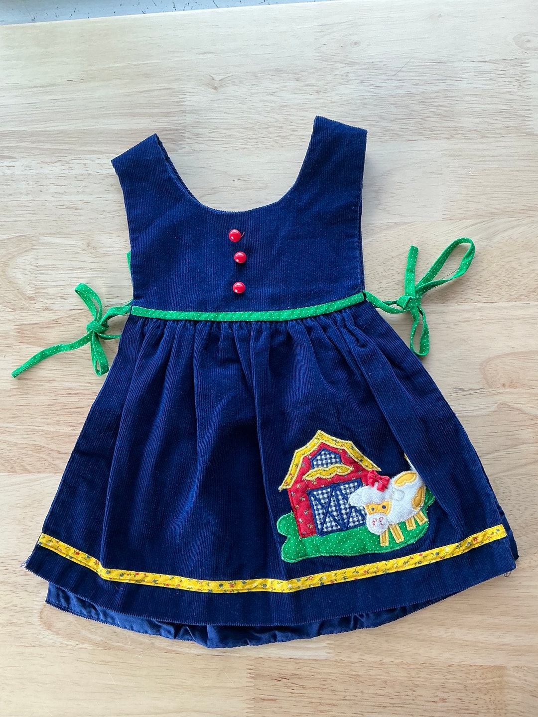 Vintage Toddler Corduroy Farm Pinafore Tagged 2T Patchwork Pinafore - Etsy