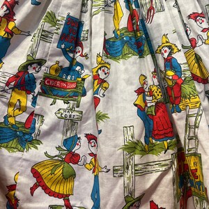 Vintage Novelty, Print Handmade Girls Apron Square Dance Themed ...