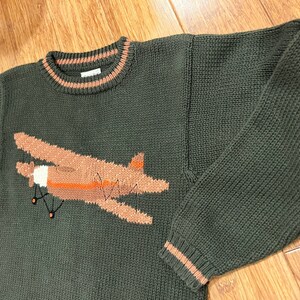 Vintage Kids Knit Pullover Airplane Sweater - Etsy