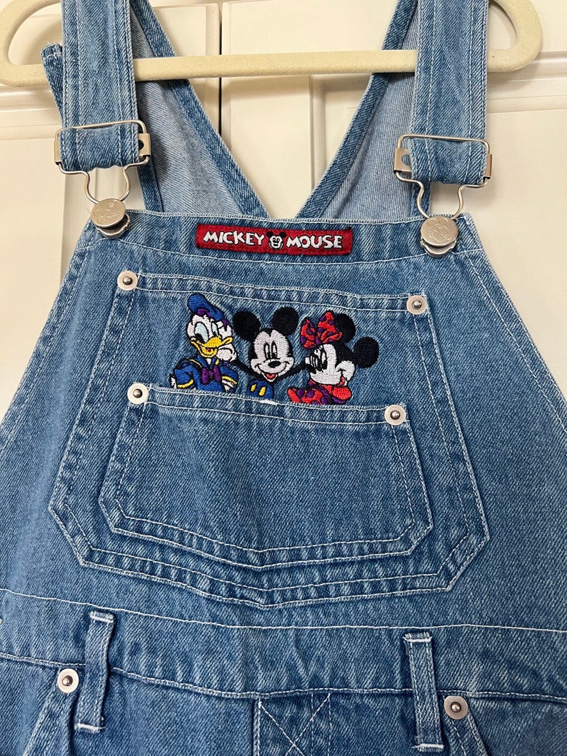Vintage Kids Mickey Mouse Denim Overalls Minnie Mouse Donald - Etsy