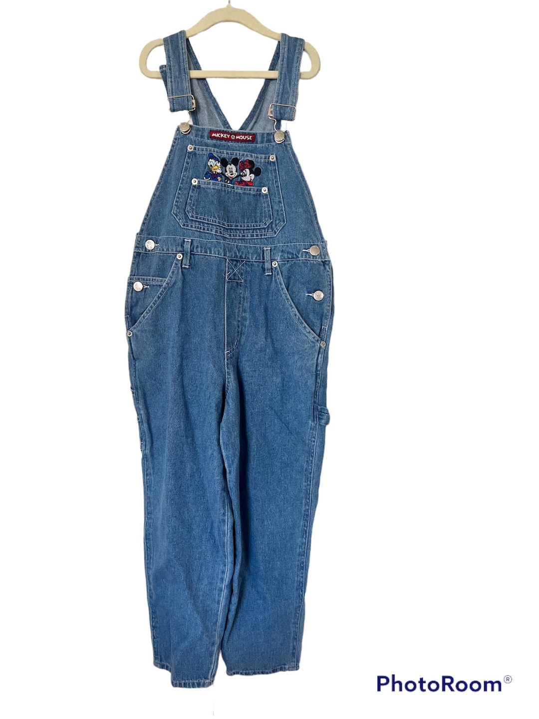 Vintage Kids Mickey Mouse Denim Overalls Minnie Mouse Donald Duck ...