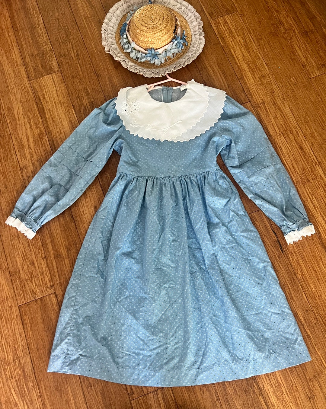 Vintage Blue Floral Print Bryan Girls Bib Dress Tagged Girls 8 - Etsy