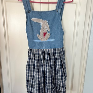 Vintage 90s Rabbit Dress Tagged Adult Medium Plaid Denim Rabbit Dress ...