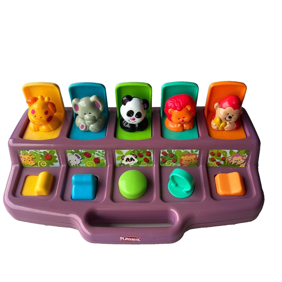 Vintage 1995 Playskool Poppin Pals Pop up Jungle Safari Animals Toy ...