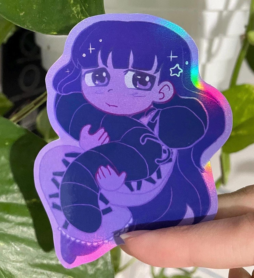 Millipede Girl, Creepy Cute Sticker, Purple Holographic Sticker - Etsy