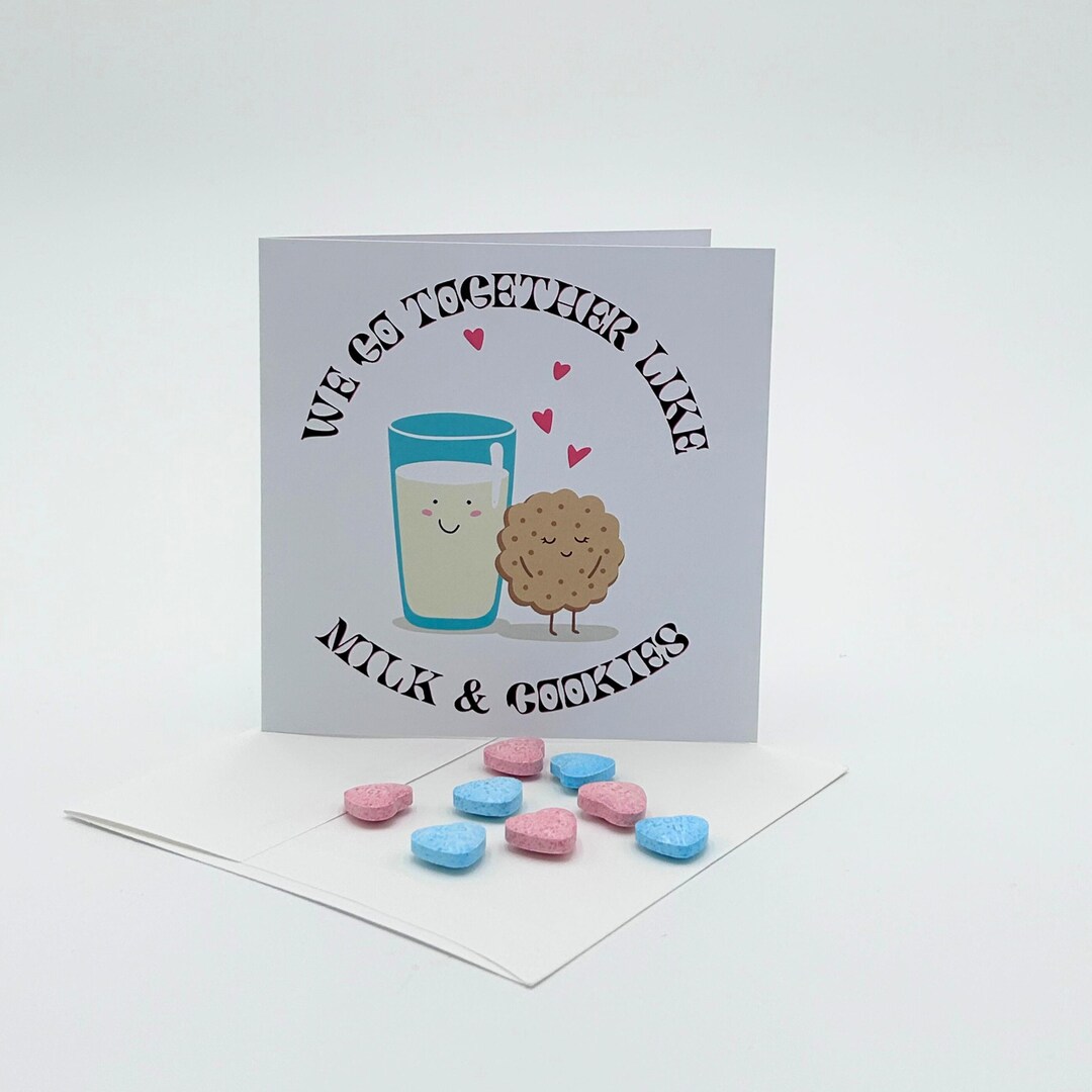 We Go Together Like Milk & Cookies 5.25x5.25 Greeting Card for Cookie ...
