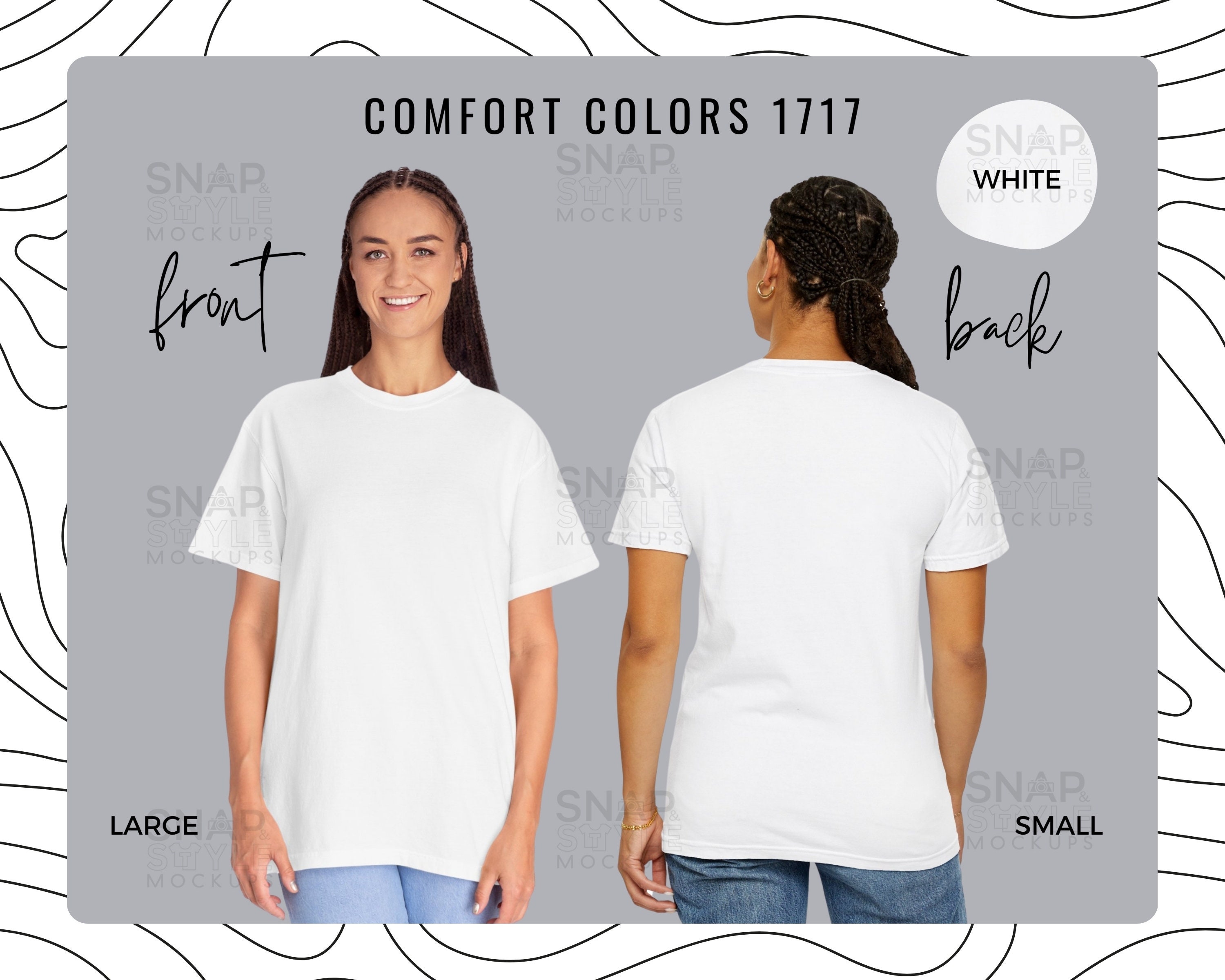 Comfort Colors 1717 White Shirt Mockup - 4th July Mockup - White Shirt ...