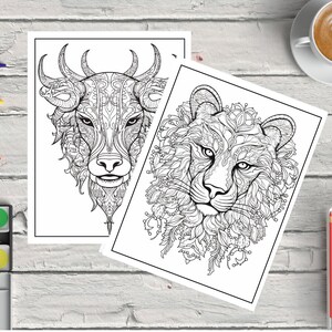 60 Unique Animal Mandala Designs for Stress Relief, Soothing Coloring ...