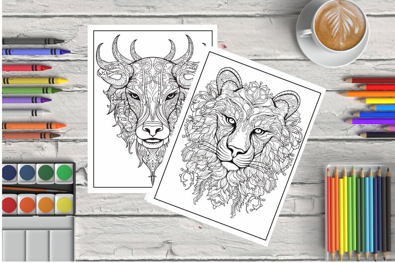 60 Unique Animal Mandala Designs for Stress Relief, Soothing Coloring ...