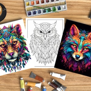 60 Unique Animal Mandala Designs for Stress Relief, Soothing Coloring ...
