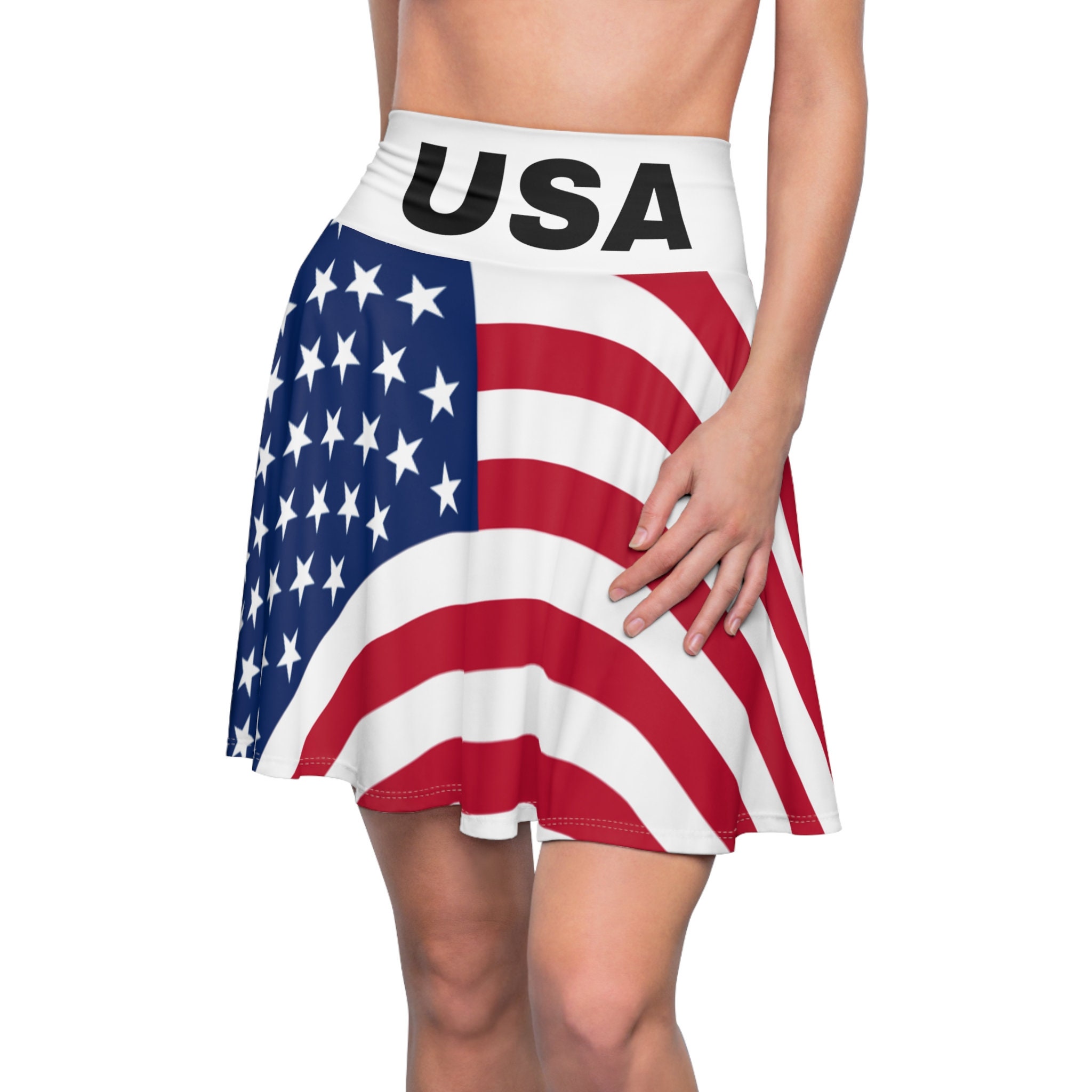 Patriotic Skater Skirt, USA Flag Independence Day Clothing, 4th of July ...