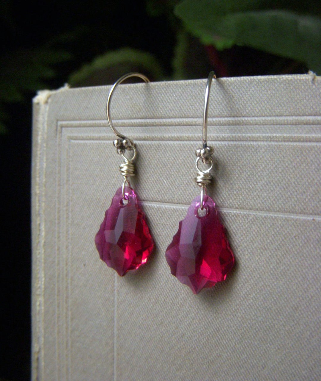 Swarovski Baroque Shape Ruby Crystal Earrings Crystal Drop - Etsy