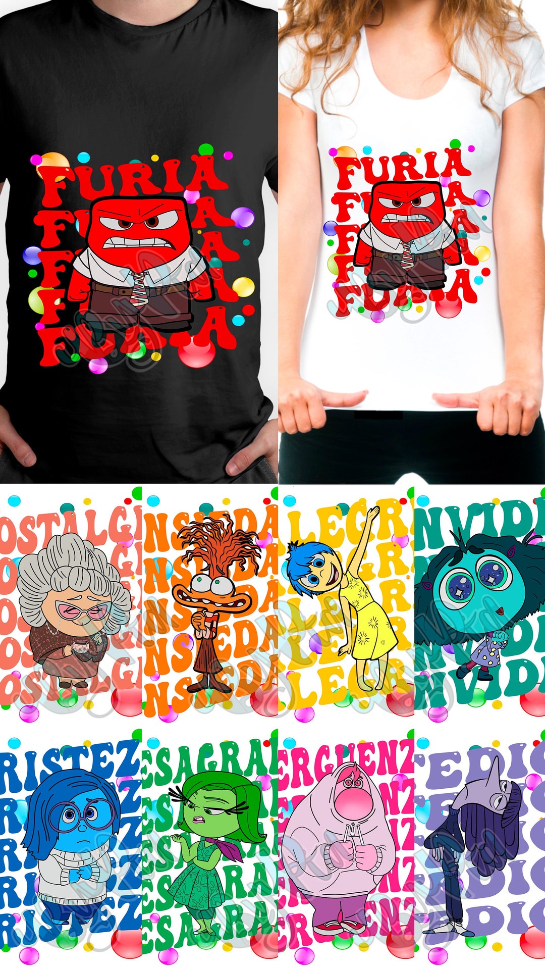 Inside Out 2 Spanish Png Package, Inside Out Characters 10 Files - Etsy