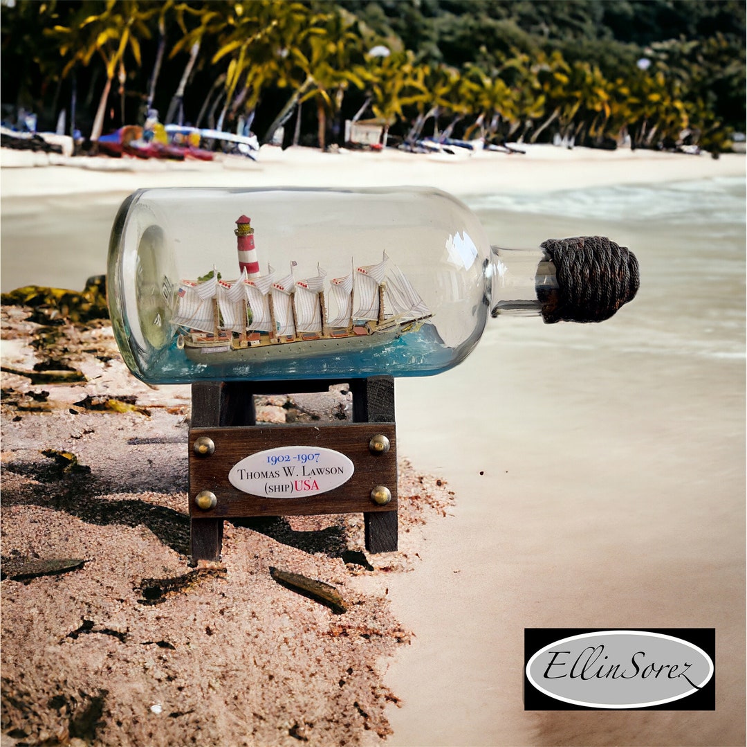 Ship in a Bottle. Model of the Thomas W. Lawson (ship) - Etsy