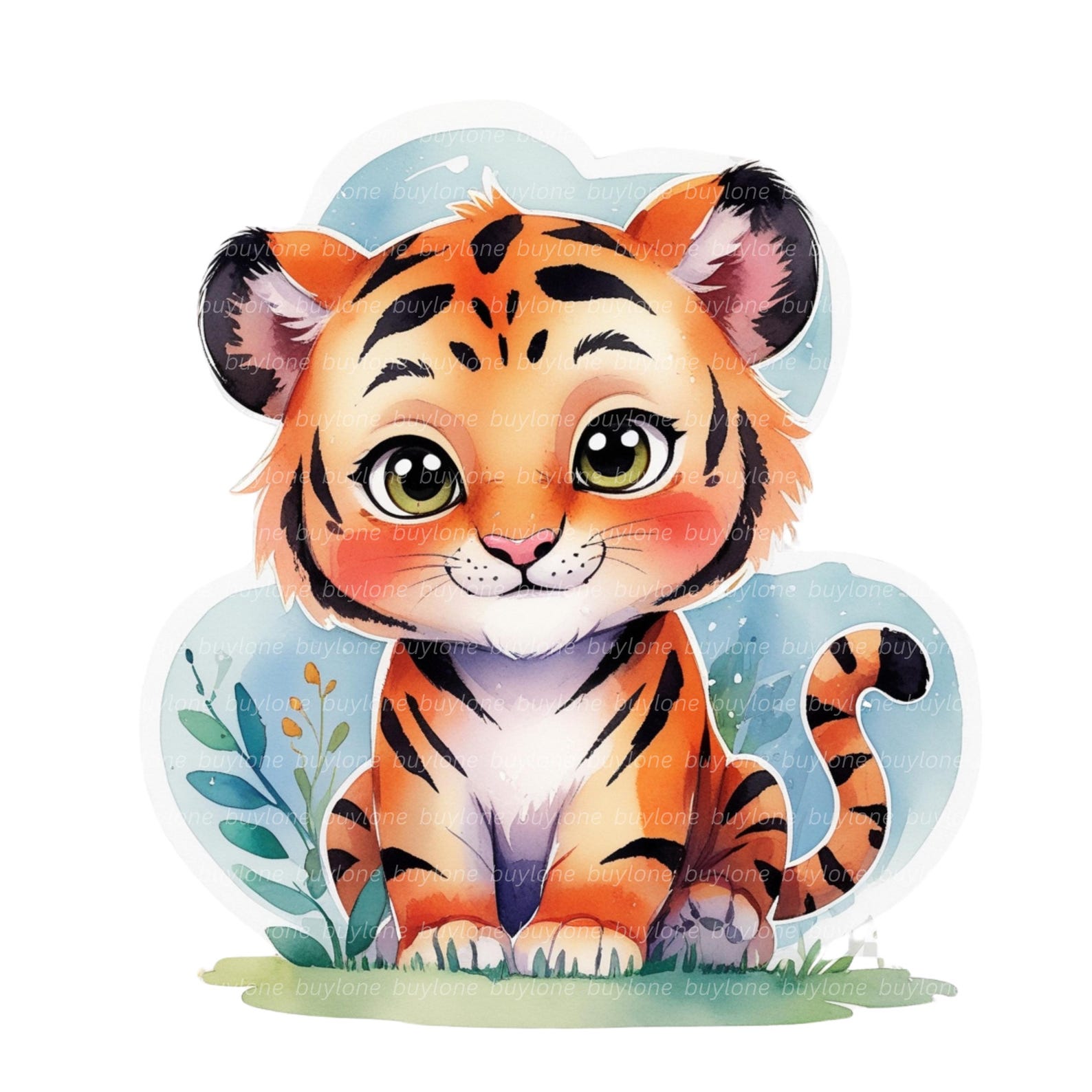 16 PNG Cute Little Tiger Clipart – Baby Tiger, Printable Watercolor ...