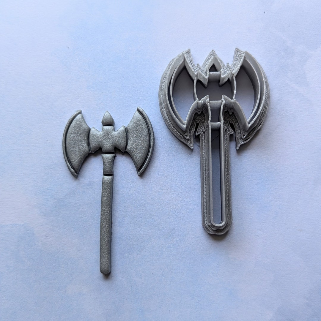 Battle Axe Polymer Clay Cutter | Fantasy Clay Cutter - Etsy