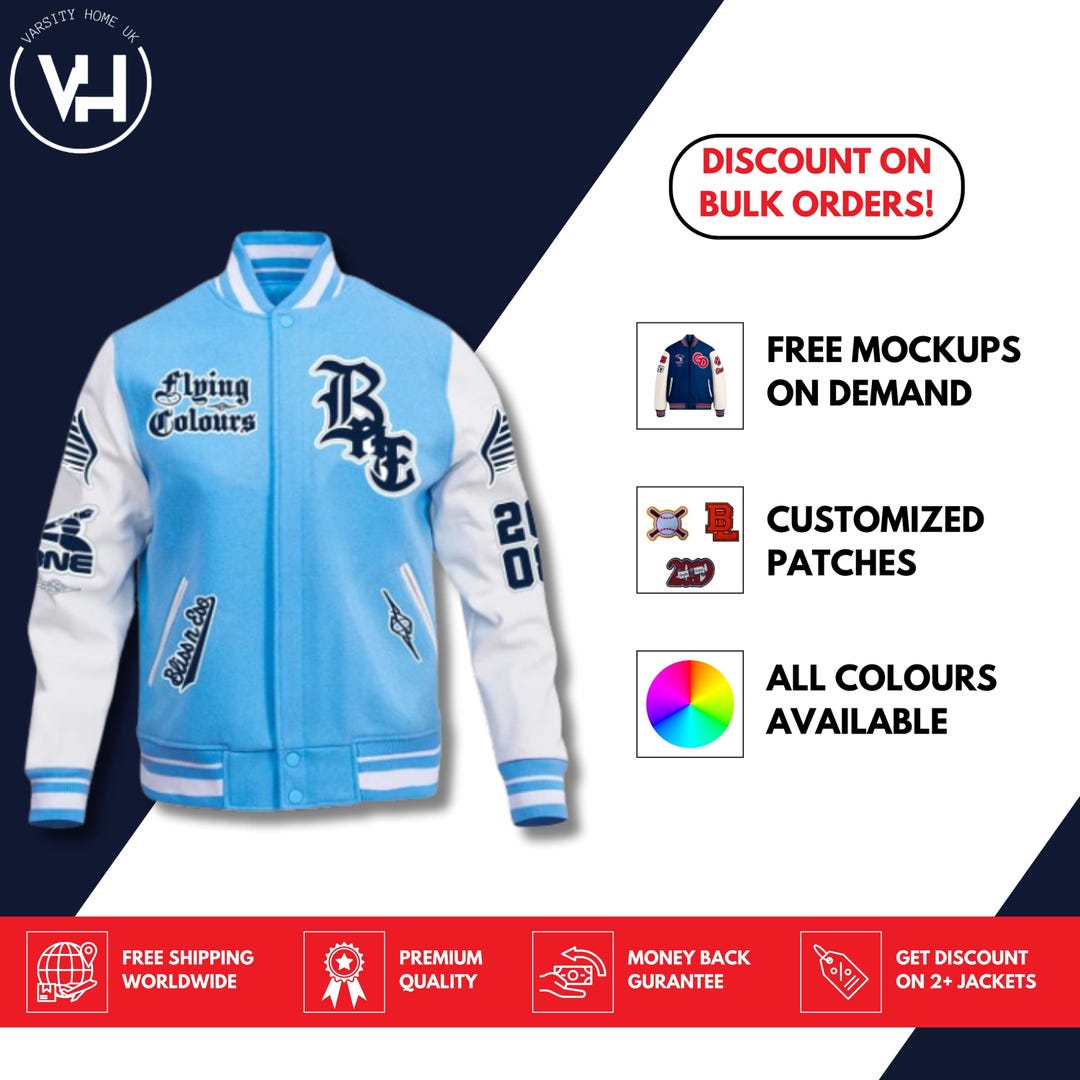 Custom Varsity Letterman Jacket, Personalized Varsity Baseball Bomber ...