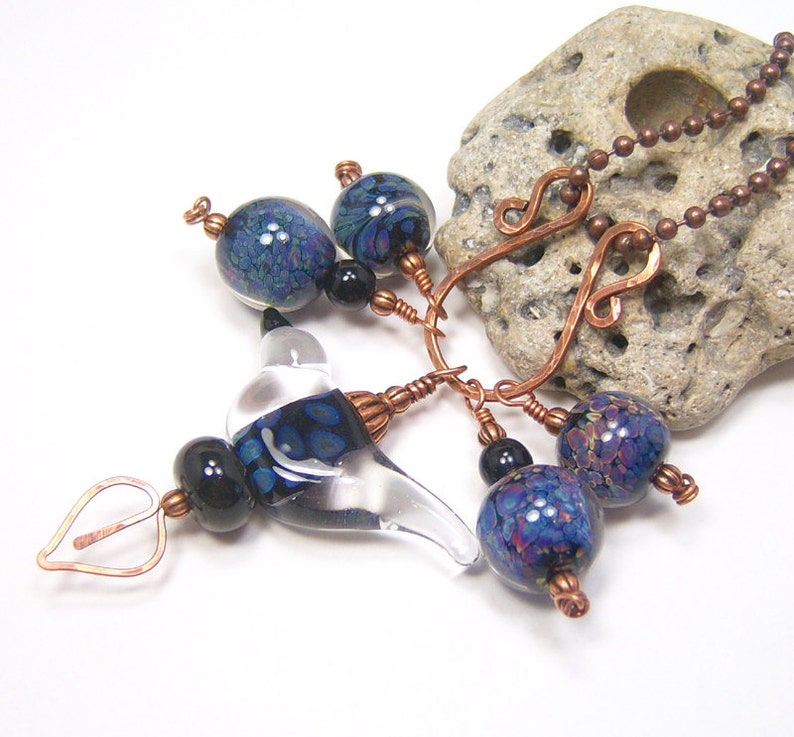 Lampwork Glass Bead Charm Necklace - Etsy