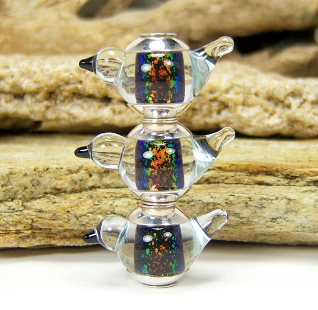 Lampwork Glass Charm Bead Set - Large Hole - BHB - Etsy