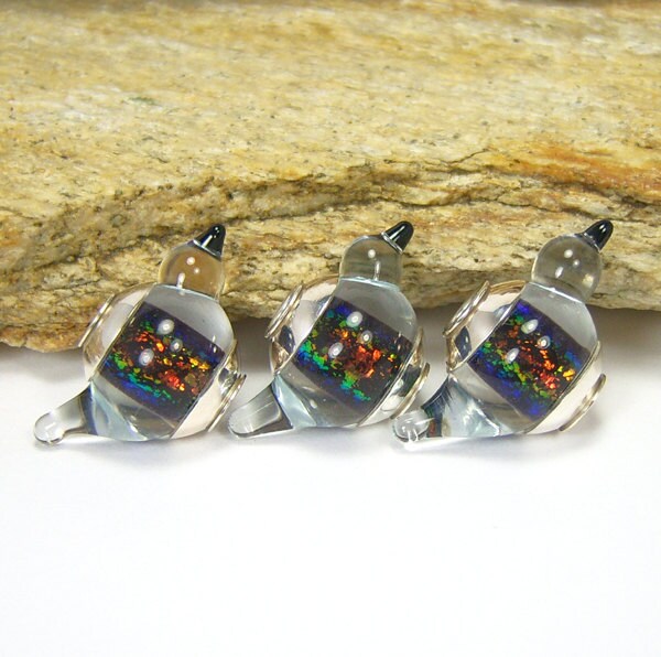 Lampwork Glass Charm Bead Set - Large Hole - BHB - Etsy