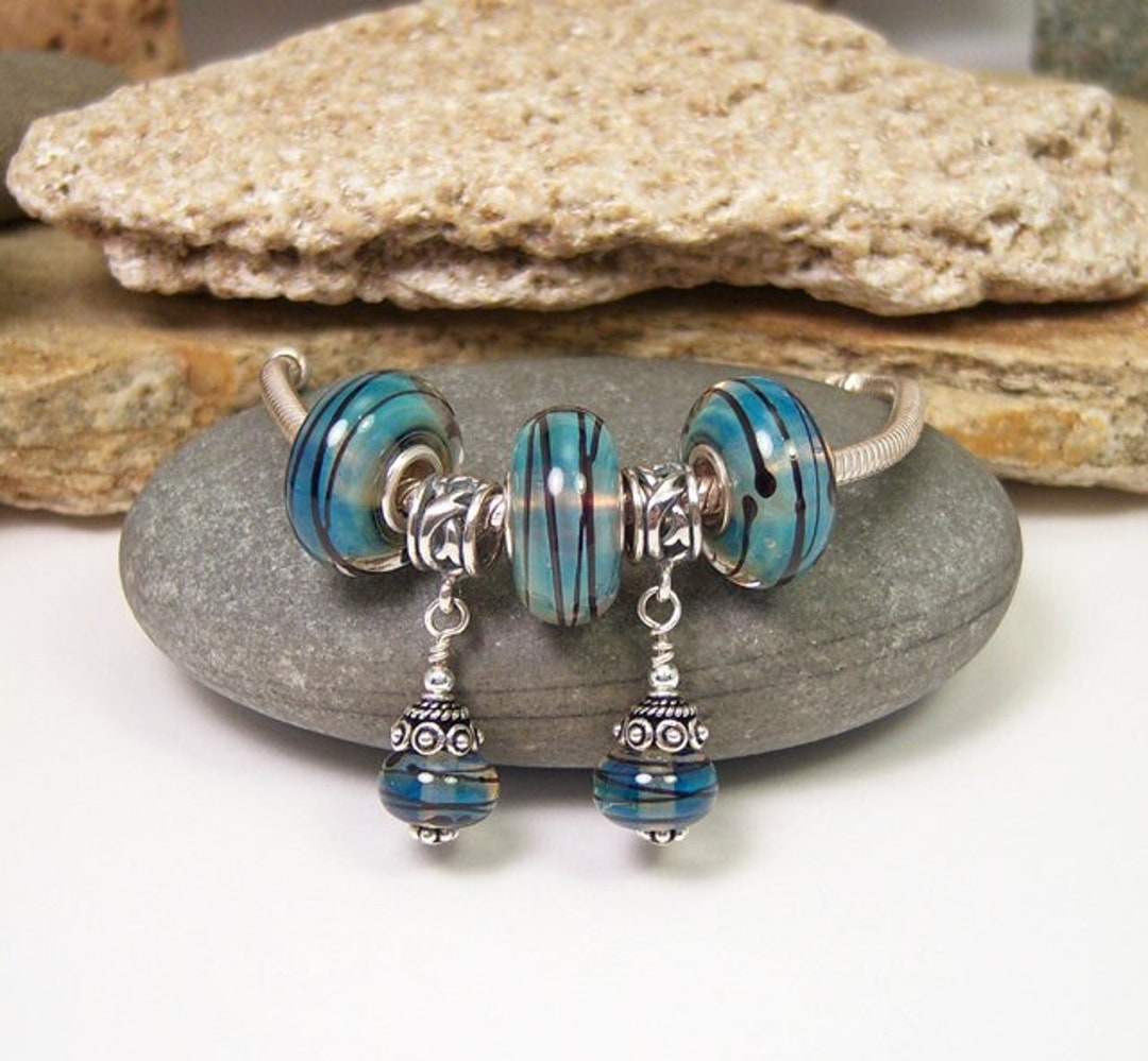 Lampwork Glass Charm Bead Set - Large Hole - BHB - Etsy