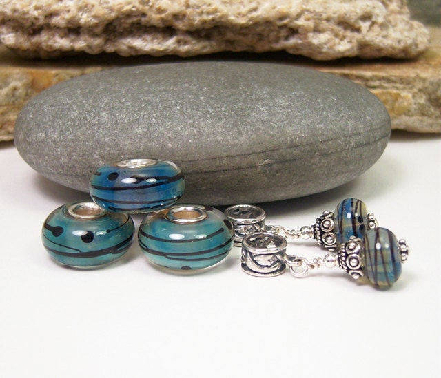 Lampwork Glass Charm Bead Set - Large Hole - BHB - Etsy
